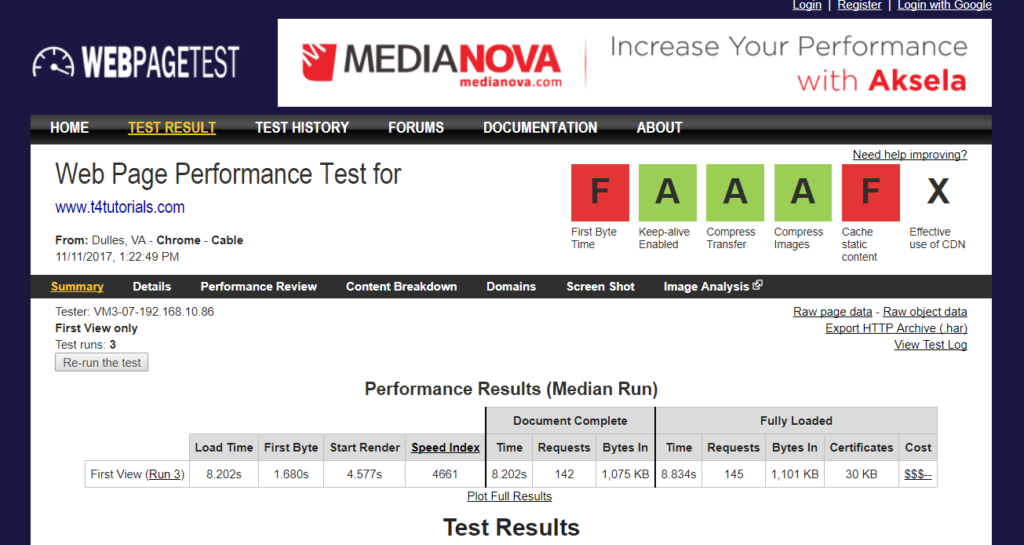 How to test speed and performance of a website – T4Tutorials.com