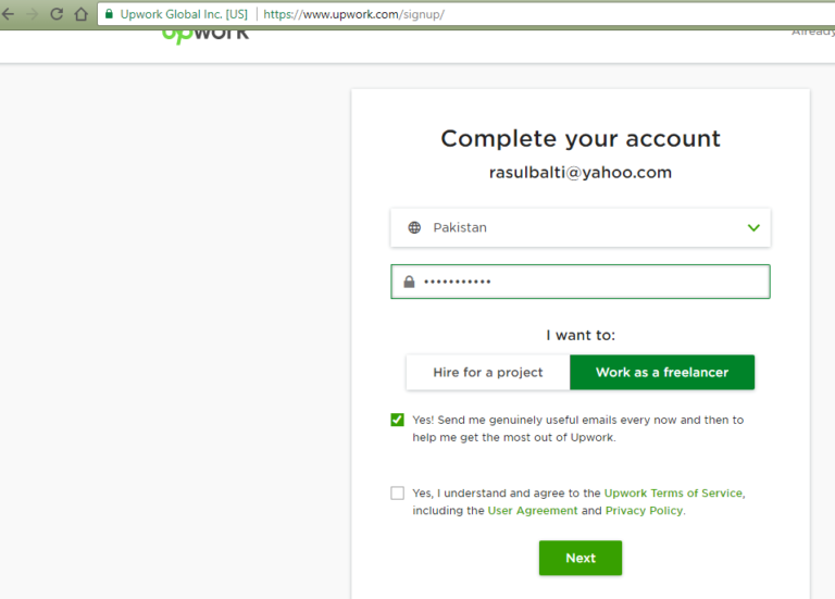create an account on ELANCE – T4Tutorials.com