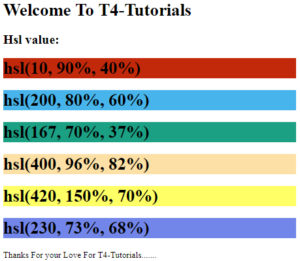 All about colors in HTML and CSS – T4Tutorials.com