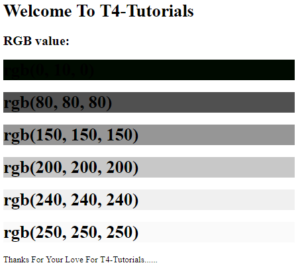 All about colors in HTML and CSS – T4Tutorials.com
