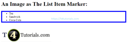An Image as The List Item Marker in HTML and CSS – T4Tutorials.com