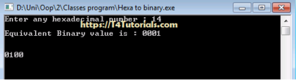 HexaDecimal to Binary Classes Constructor Destructor and Inheritance in ...